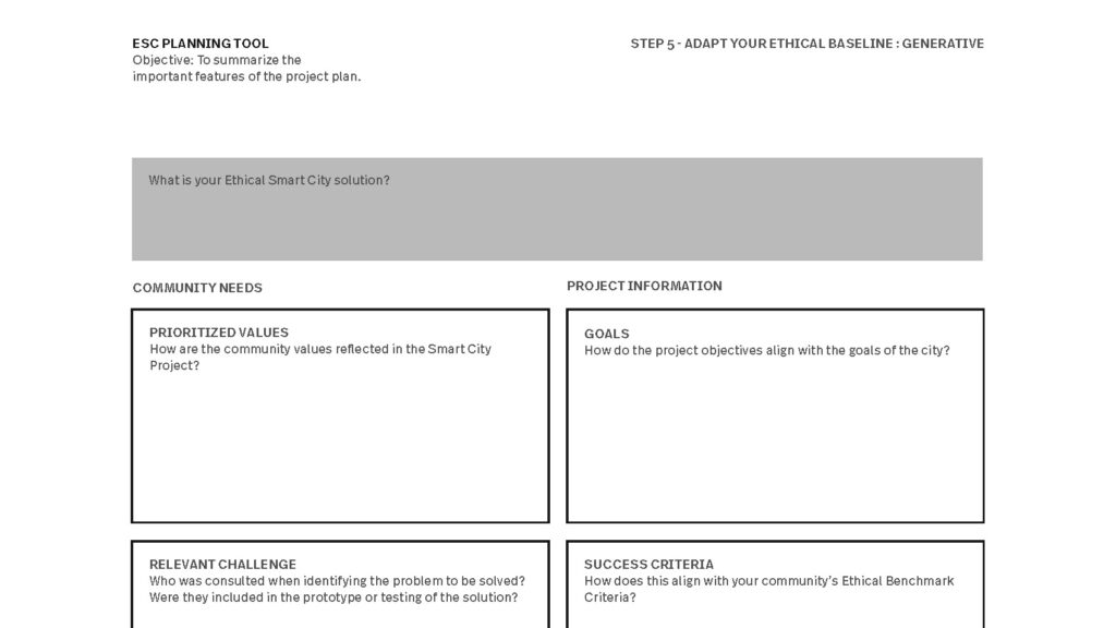 ESC Planning Tool - Ethical Smart City